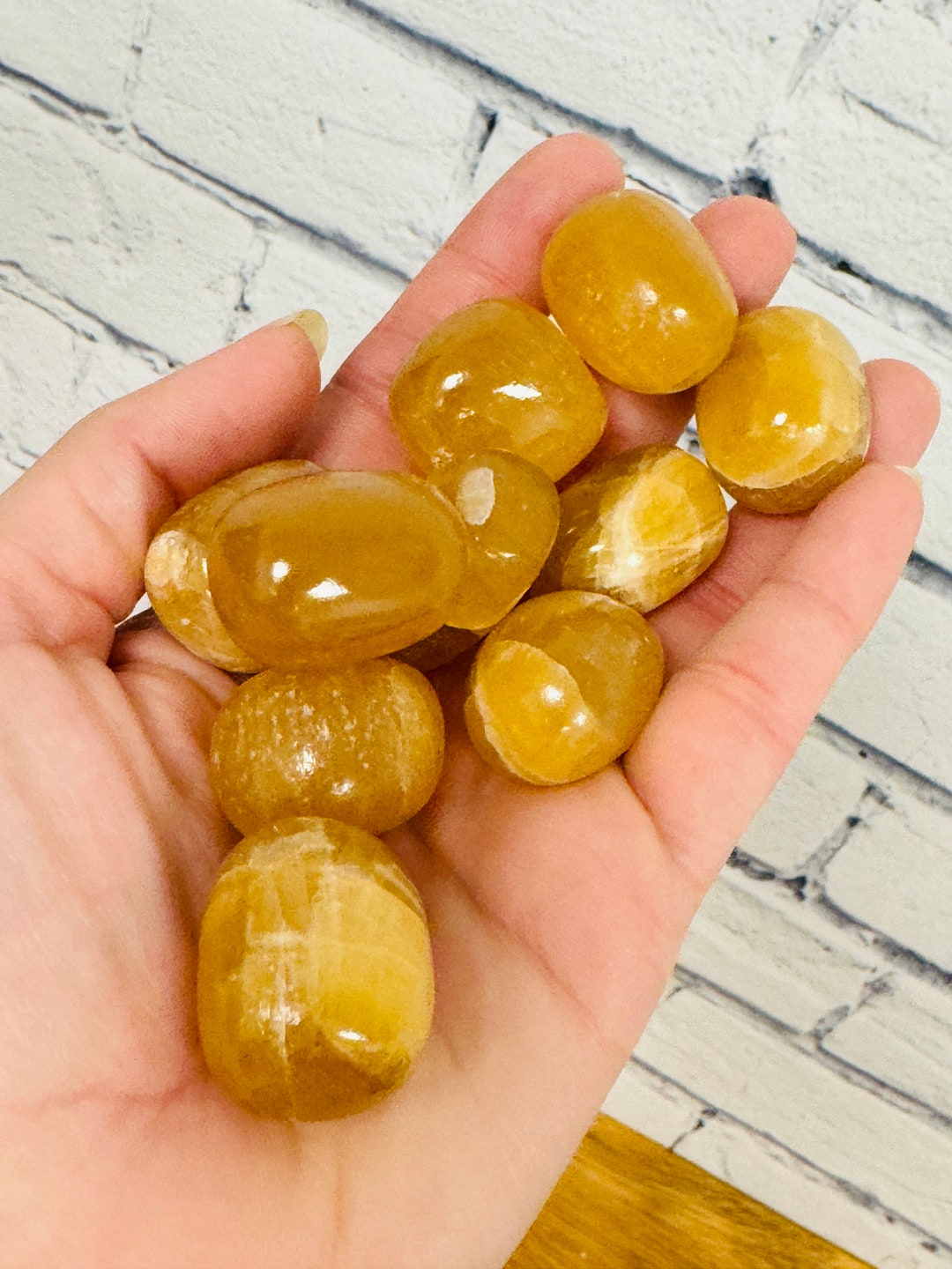 Honey Calcite Tumbled Stone, Citrine Crystal Calcite Tumbled Stones ...