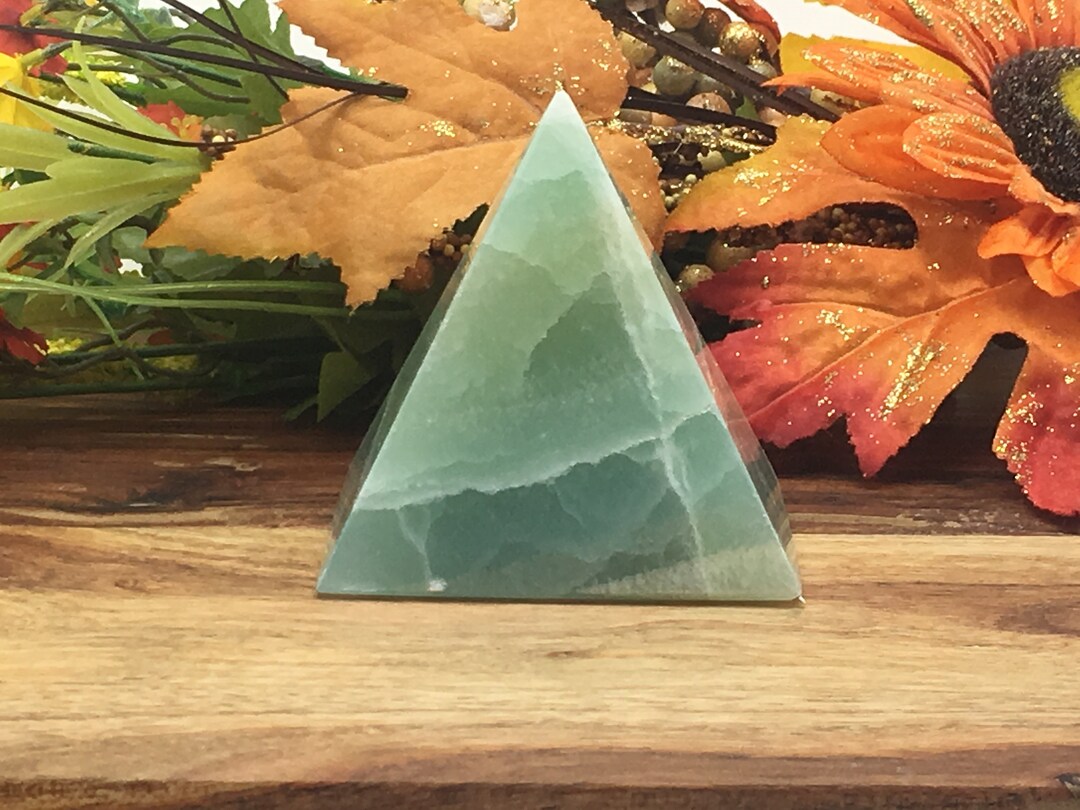 Aqua Blue Pyramid | Caribbean Blue Calcite Pyramid | Handmade Crystal ...