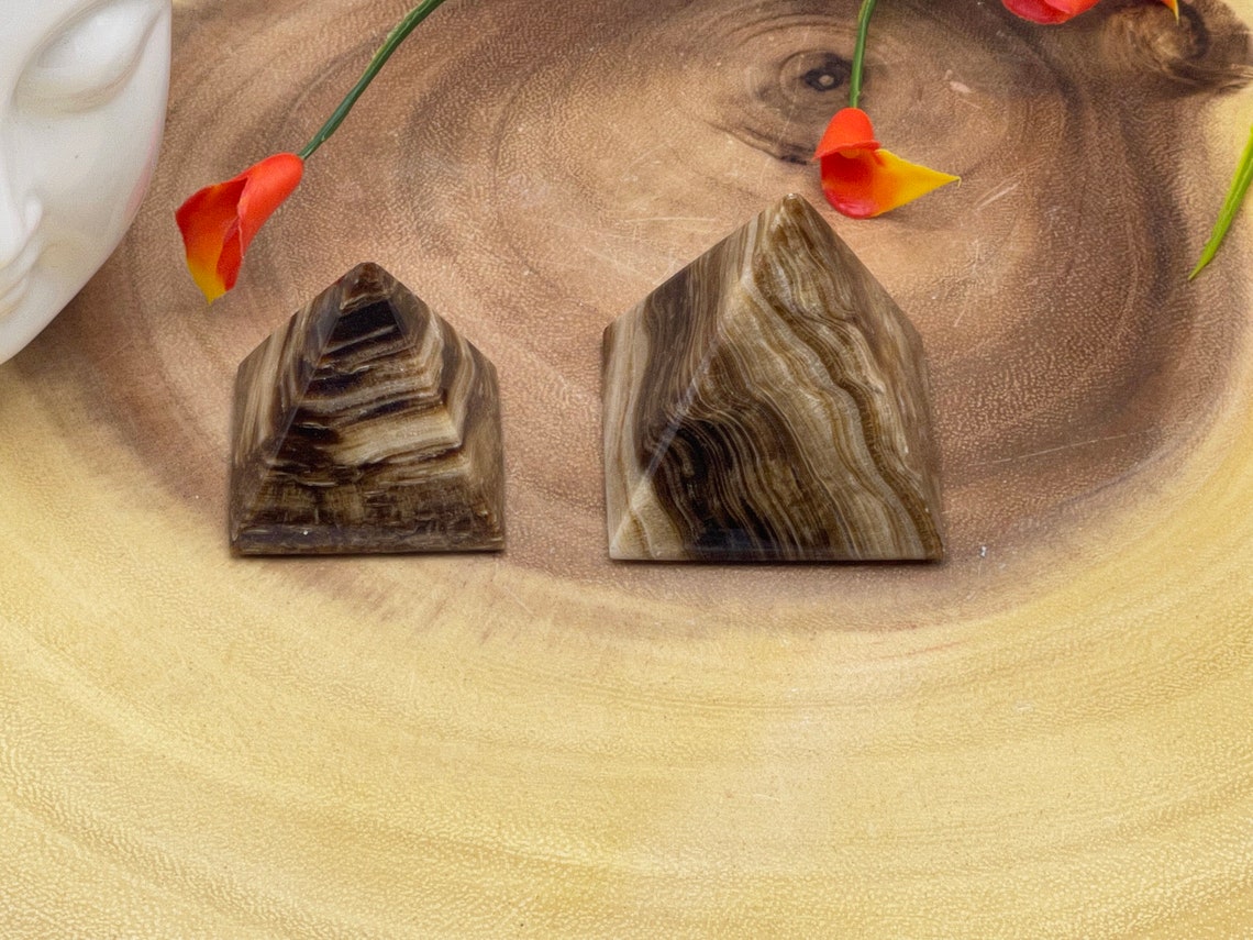 Chocolate Calcite Pyramid, Root Beer Calcite Healing Crystal, 1.5" and ...