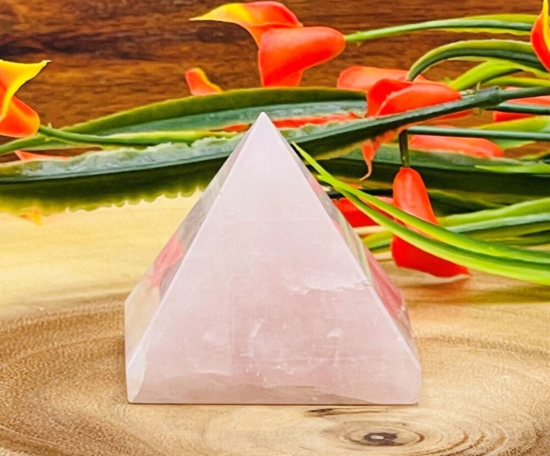 Rose Quartz Pyramid | Pink Rose Quartz Healing Pyramid | Crystal ...