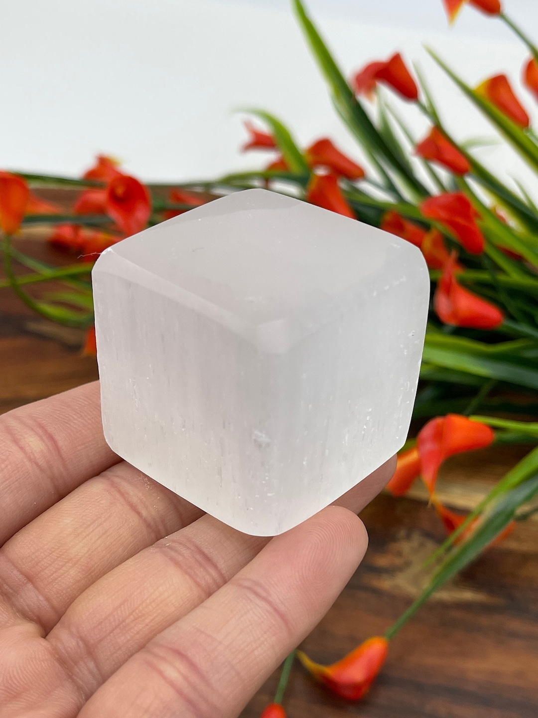 Selenite Crystal Cube, Crystal Block for Cleansing and Grounding, 1.5 ...
