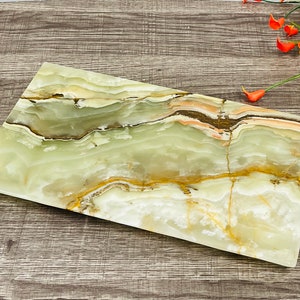Banded Green Onyx Rectangular Serving Tray, Detergent Safe & Easy to ...