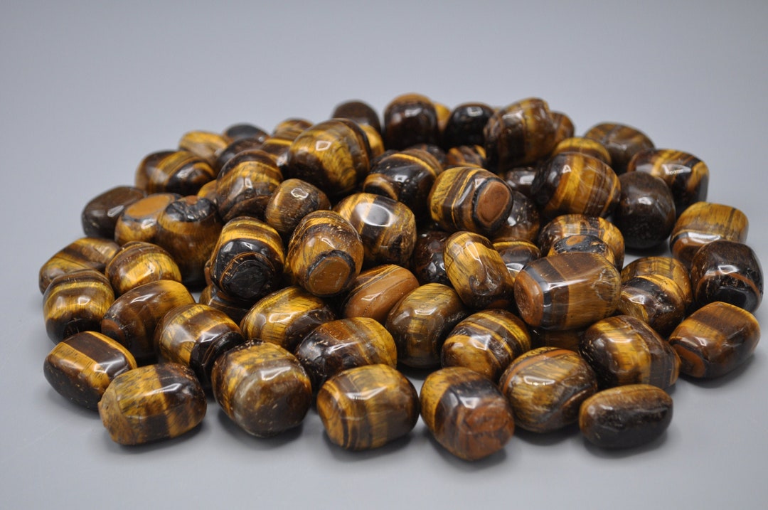 Gold Tiger Eye Tumbled Stone, Polished Healing Crystal & Stone - Etsy