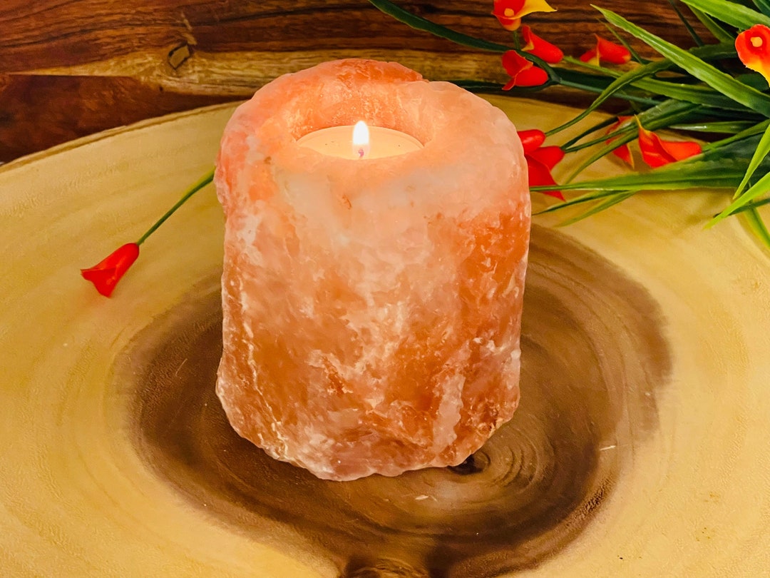 Himalayan Pink Salt Natural Shape Tealight Candle Holders, Home Decor ...
