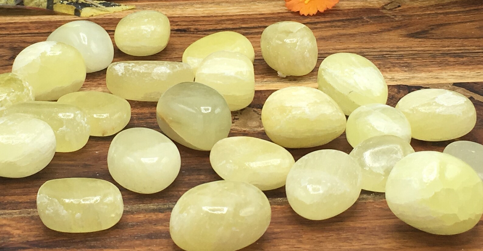 Pineapple Calcite Tumbled Stones, Lemon Calcite Tumbled Crystals - Etsy