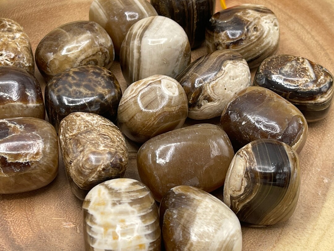 Coffee Calcite Tumbled Stone, Root Beer Chocolate Calcite Tumbled Rocks ...