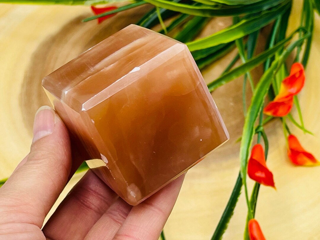 Caramel Honey Calcite Cube | Honey Calcite Paper Weight | Crystal Cube ...