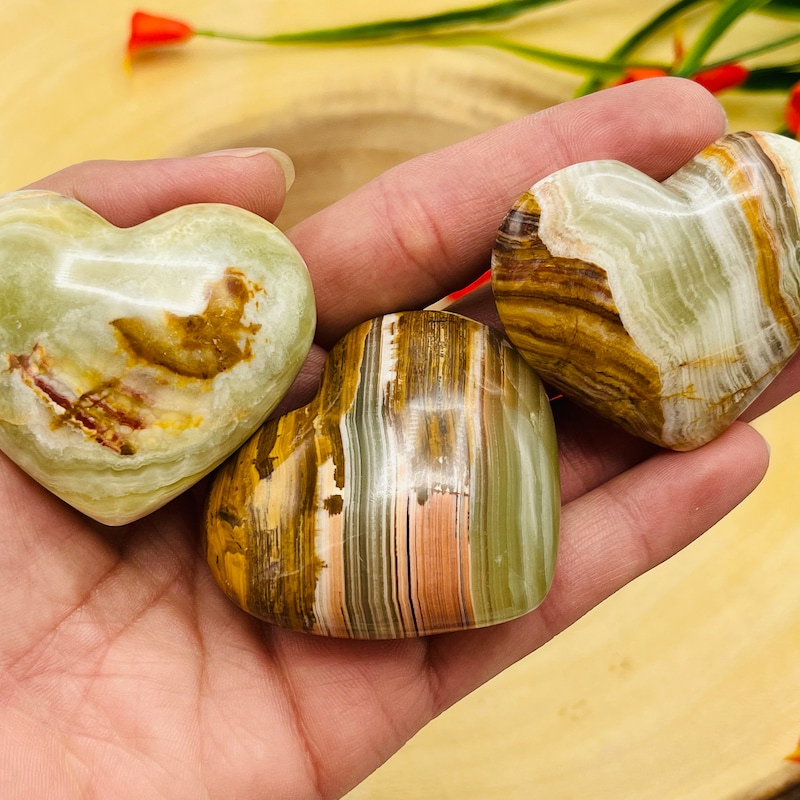 Green Onyx Heart Stone - Etsy