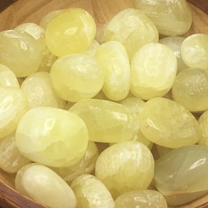 Pineapple Calcite Tumbled Stones, Lemon Calcite Tumbled Crystals - Etsy