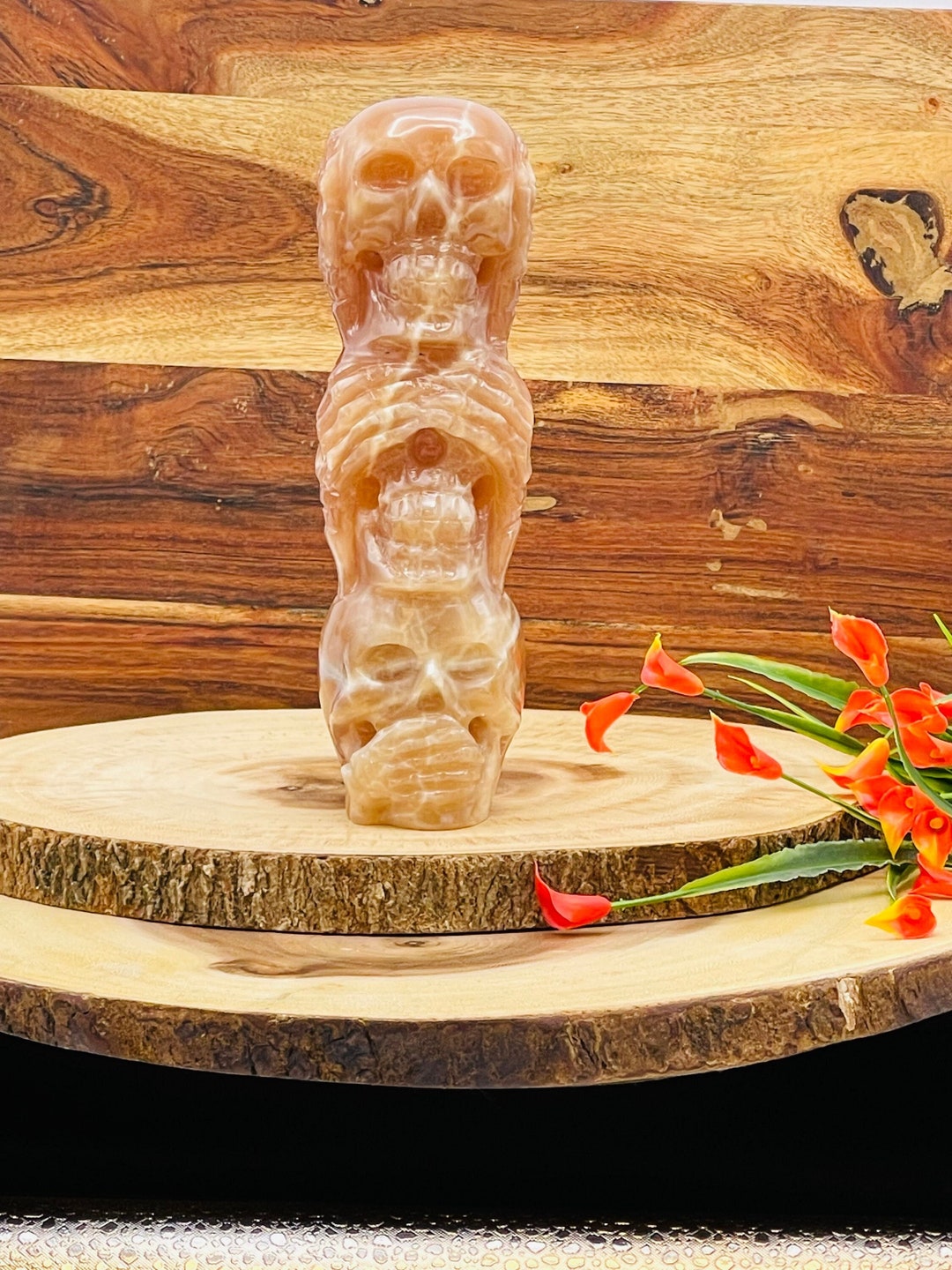 Honey Calcite Crystal 3 Wise Monkey Skull Set, See No Evil, Hear No ...