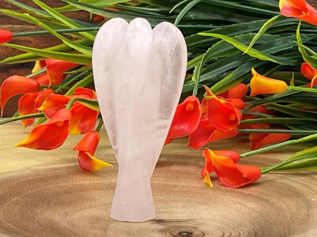 Rose Quartz Crystal Angel Figurine, Heart Chakra, Healing Crystal ...