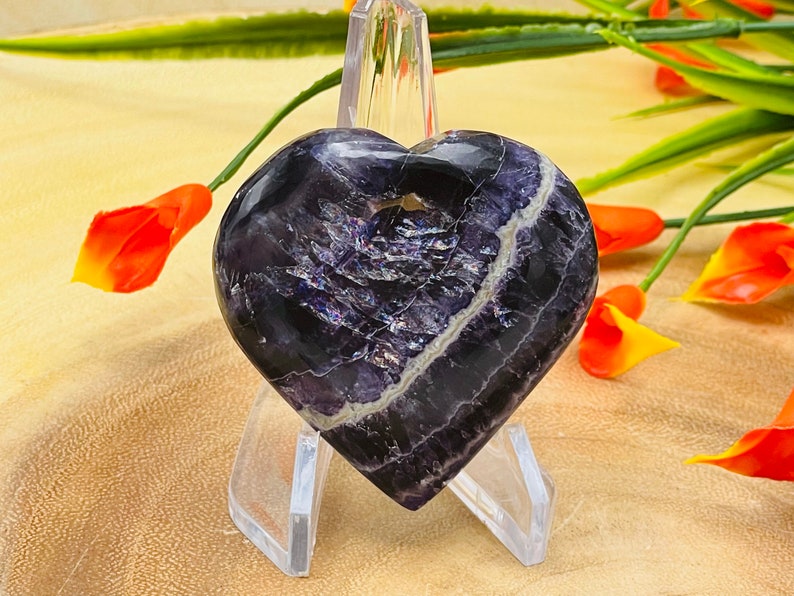 Fluorite Heart Palm Stone, Rainbow Fluorite Gemstone, Metaphysical ...