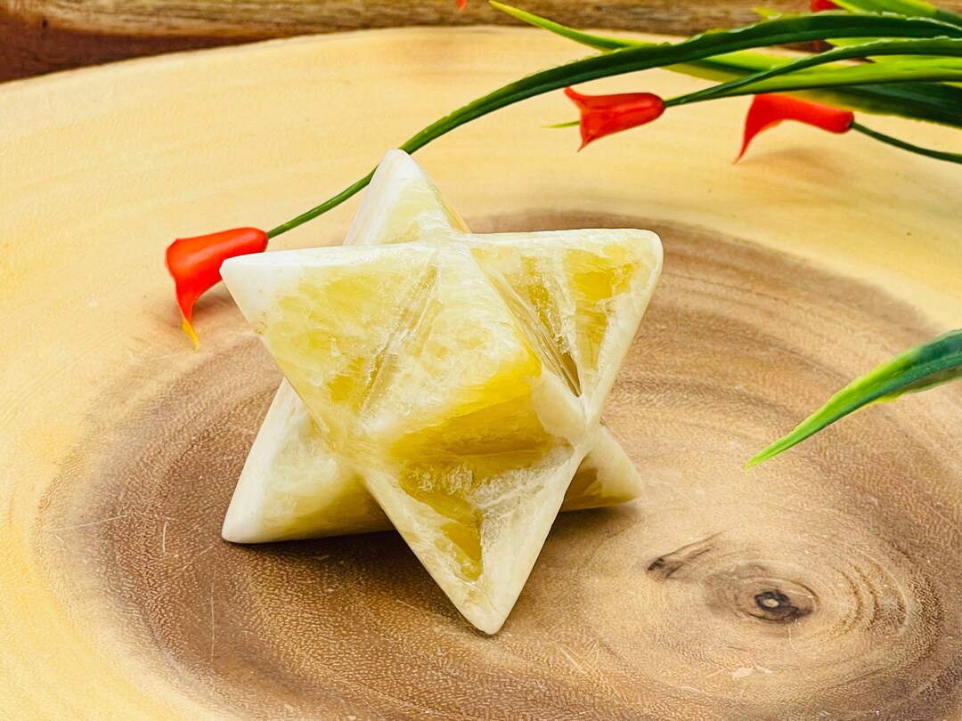 Pineapple Calcite Merkaba Lemon Calcite Merkaba Star Hand Carved ...