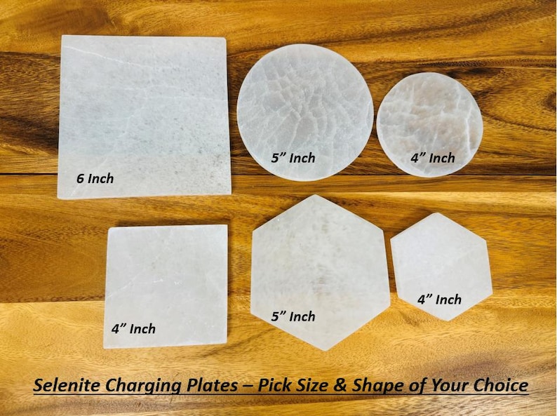 Selenite Charging Station Plates, Pick Crystal Holder Shape and Size of ...