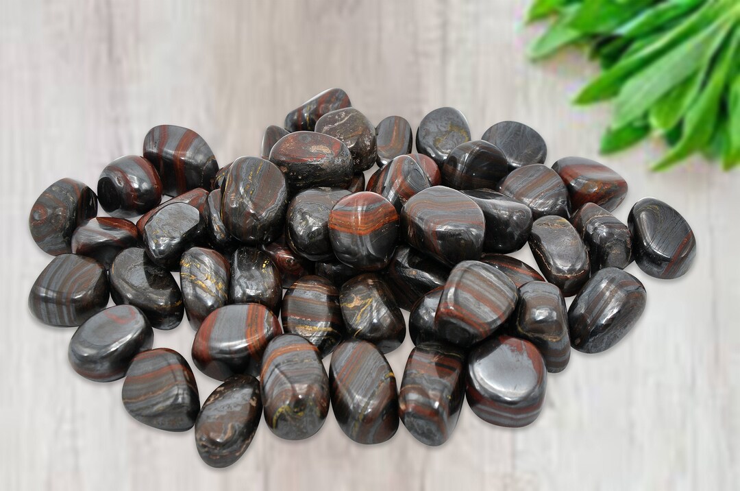 Tiger Iron Tumbled Stones, Polished Tumbled Gemstones - Etsy