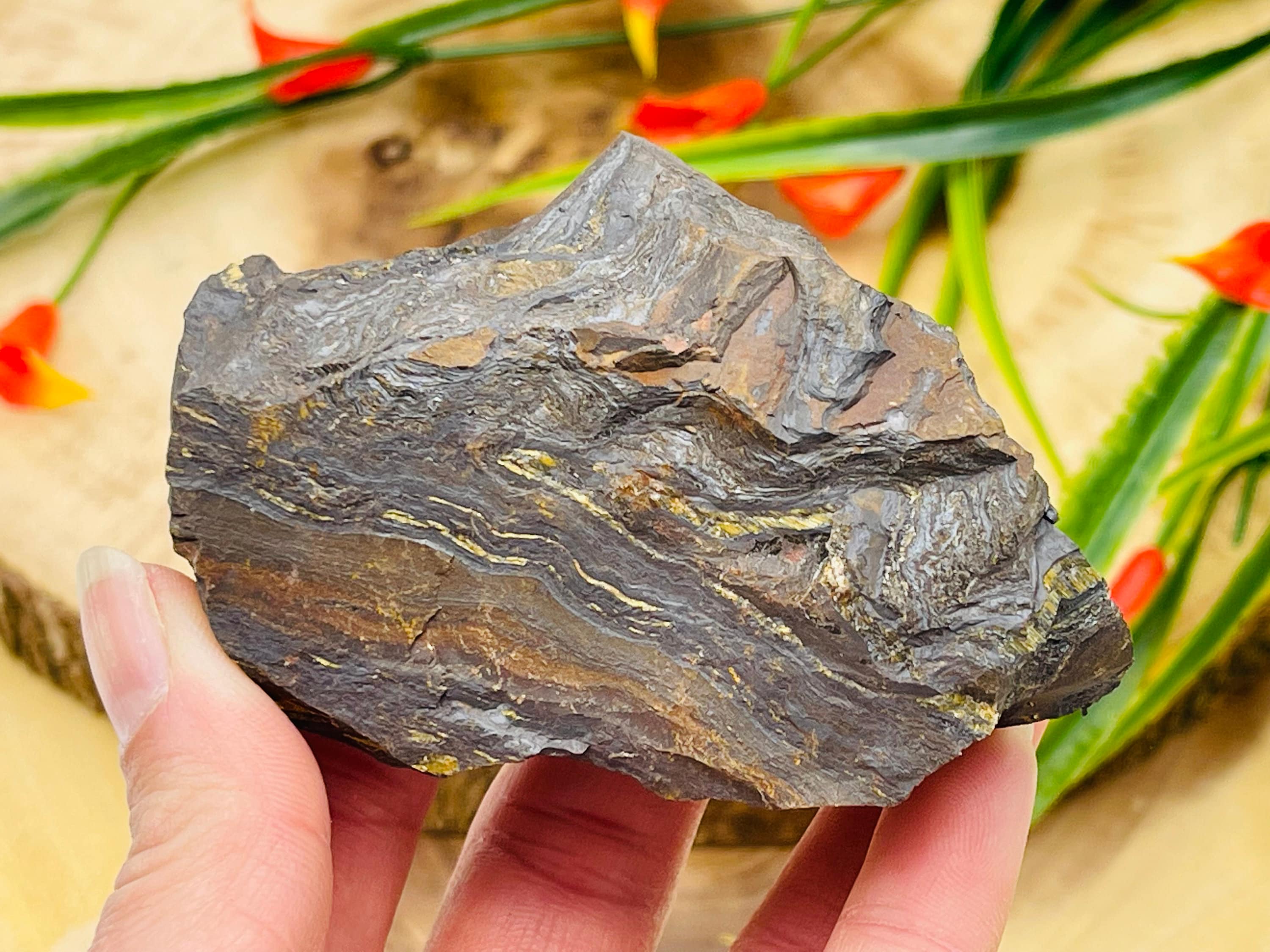 Tiger Iron Rough Stone Chunks, Healing Crystal Raw Specimen, Meditation ...