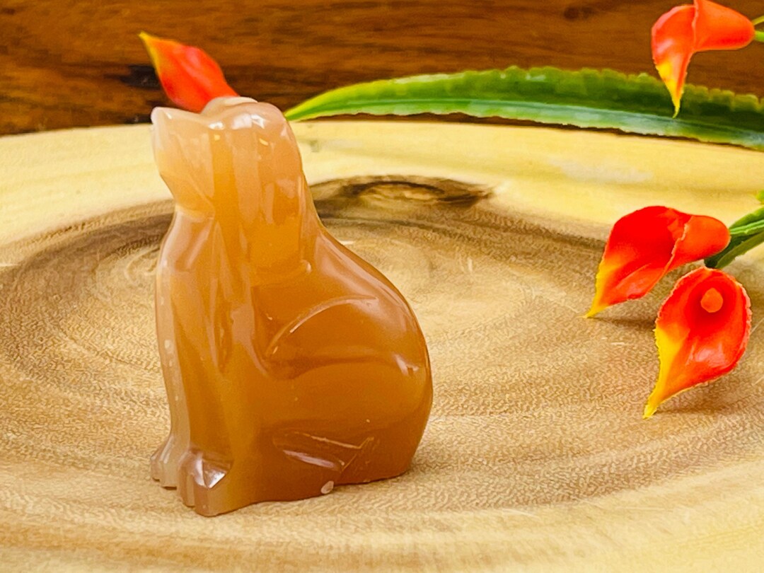 Honey Caramel Calcite Puppy Figurine Calcite Crystal Dog Standing ...