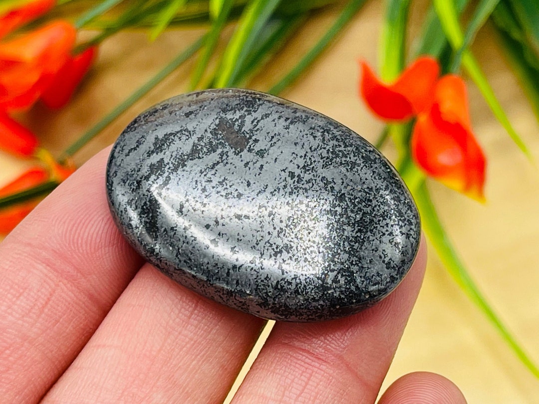 Hematite Smooth Stone | Hematite Crystal Energy Palm Stone | Pocket ...