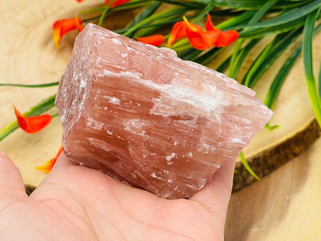 Strawberry Calcite Rough Stone Chunks | Strawberry Calcite Rock Crystal ...