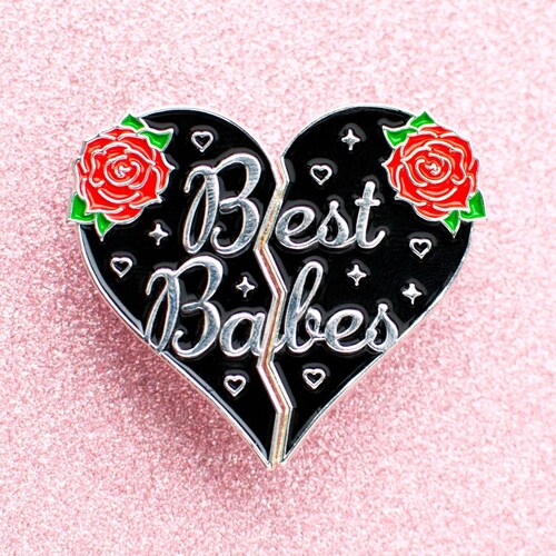 BFF Best Babes Enamel Pin Set of 2 Best Friend Lapel Pins - Etsy