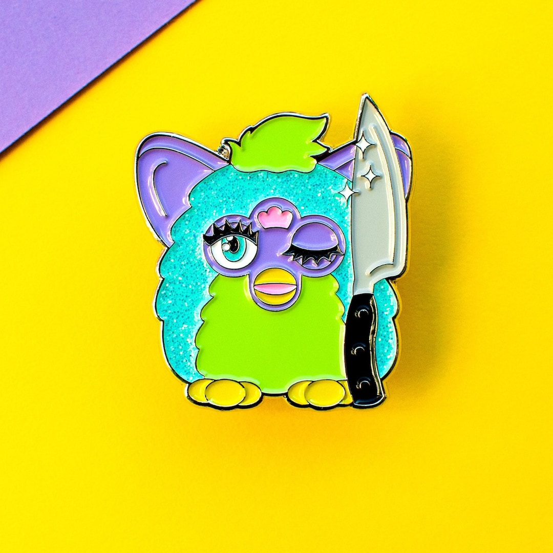 90's Furry Friend Glitter Enamel Pin - Millennials Lapel Pin ...