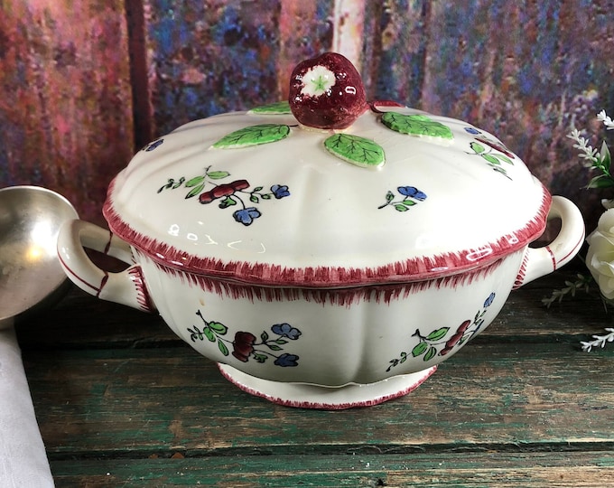 Vintage Italian Majolica Soup Tureen Set With Underplate and Ladle ...