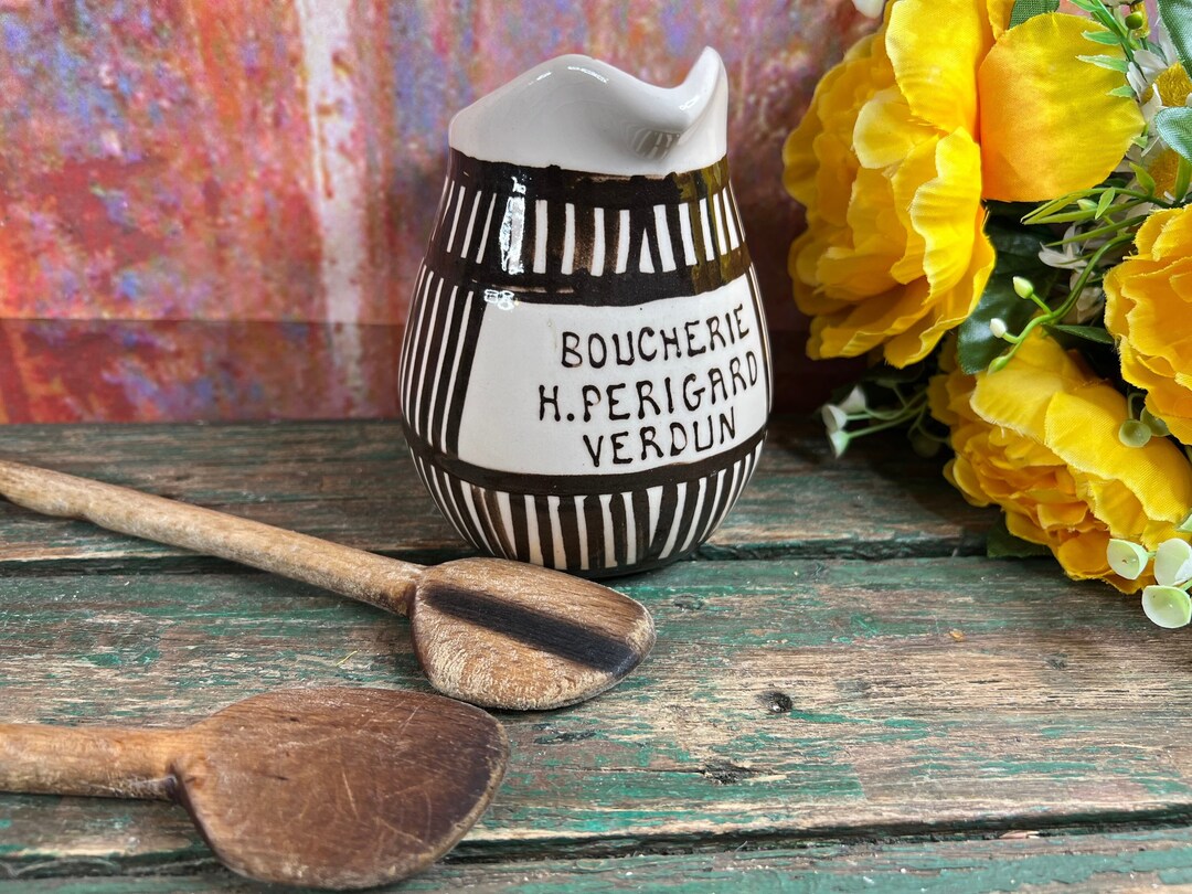 French Vintage Butcher Shop Pitcher Jug - Etsy