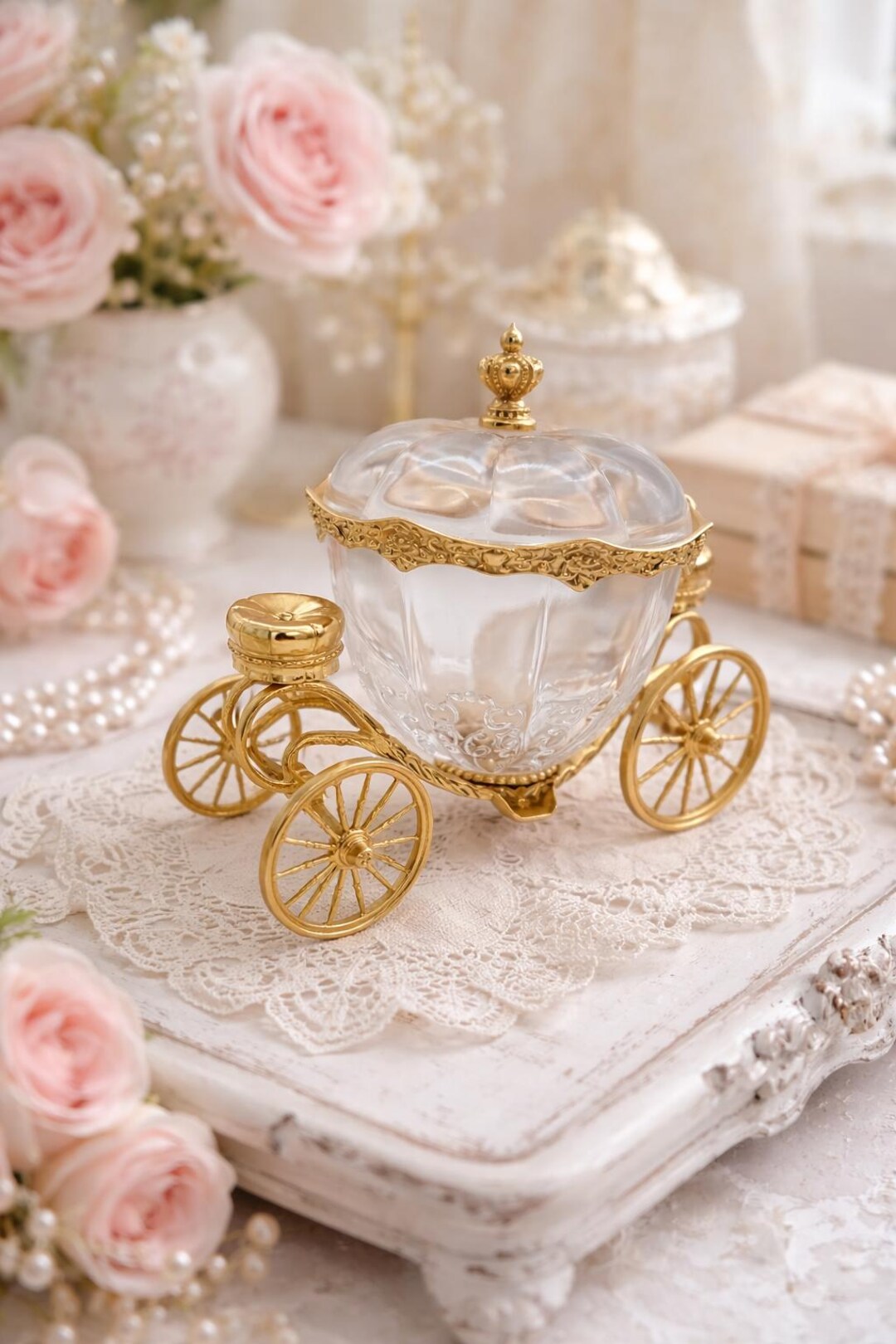 Rare Franklin Mint Cinderella Magic Coach – Gilded Glass Carriage ...