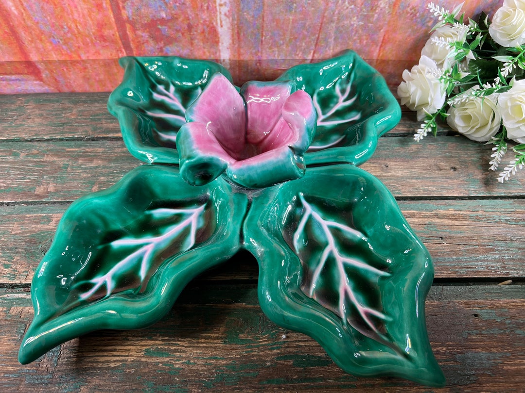 Barbotine Flower Centerpiece Vallauris Signed - Etsy