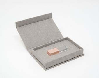 Charcoal Linen USB Box Photographer USB Box | Etsy