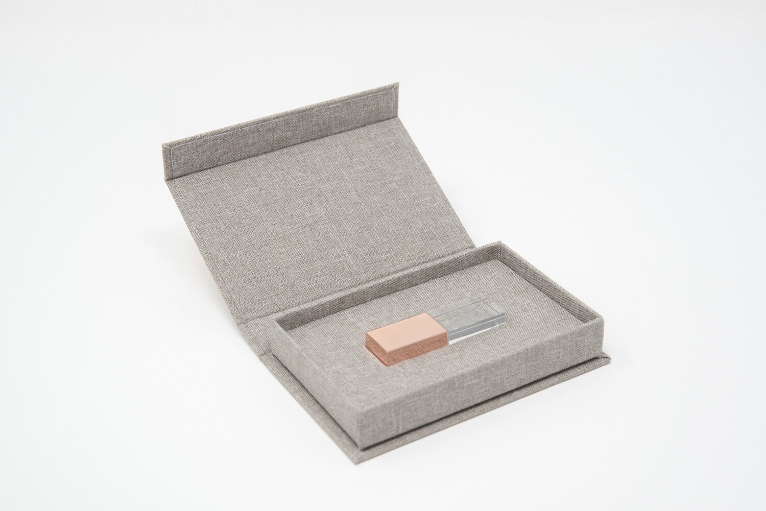 Light Gray Linen USB Box Photographer USB Box - Etsy
