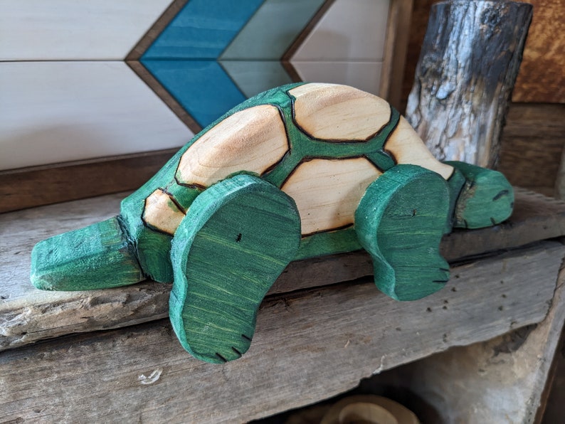 Turtle Shelf Sitter // Adirondack Rustic Cabin Green Turtle Decor - Etsy