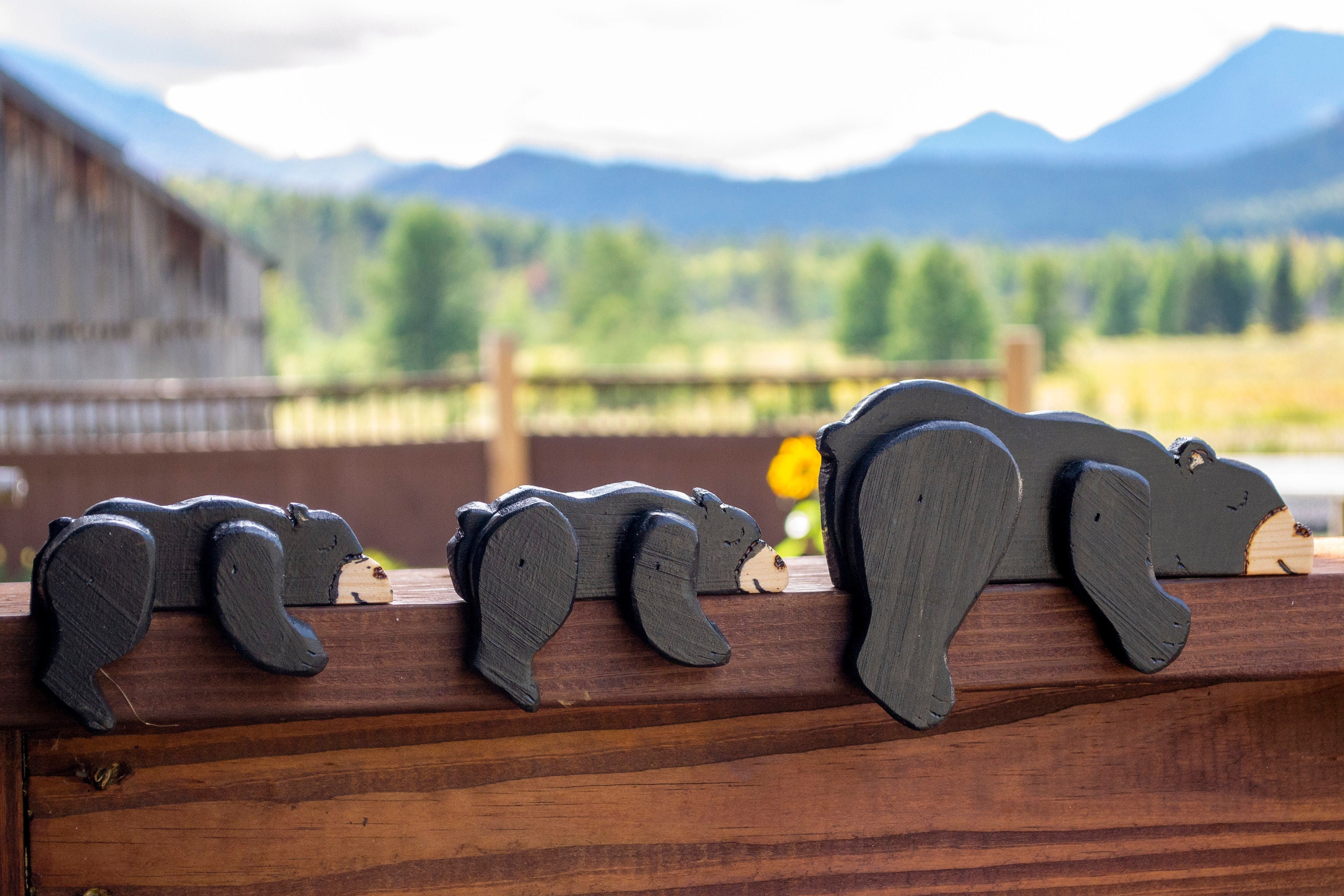 Bear Shelf Sitter // Adirondack Rustic Cabin Brown or Black Bear Decor ...