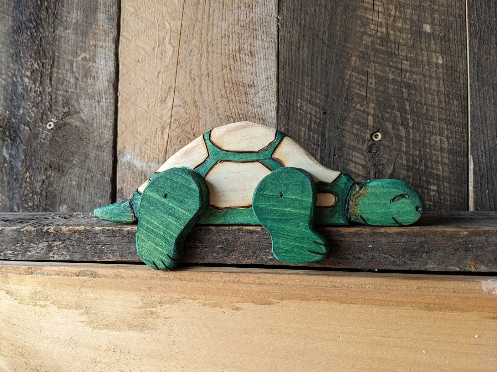 Turtle Shelf Sitter // Adirondack Rustic Cabin Green Turtle Decor - Etsy