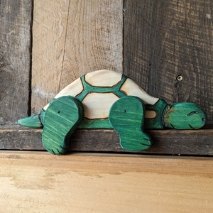 Turtle Shelf Sitter // Adirondack Rustic Cabin Green Turtle Decor - Etsy