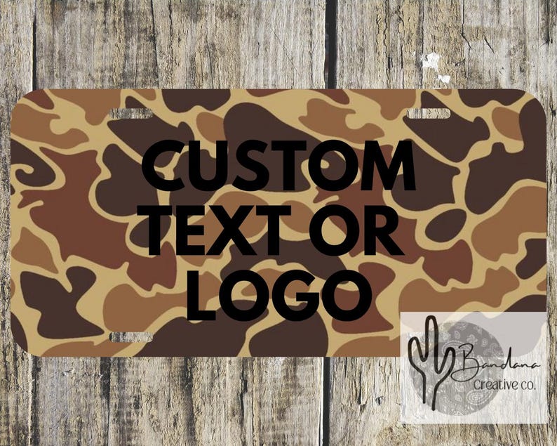 Old School Camo Vehicle Tag Camo Truck Tag Retro Camo Old School Camo ...