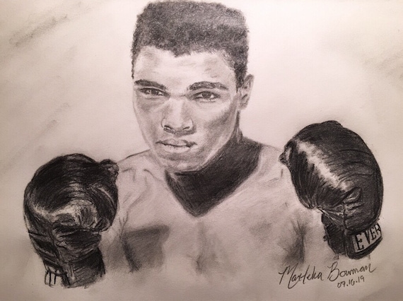 8x10 Graphite Portrait of Muhammad Ali prints of original | Etsy