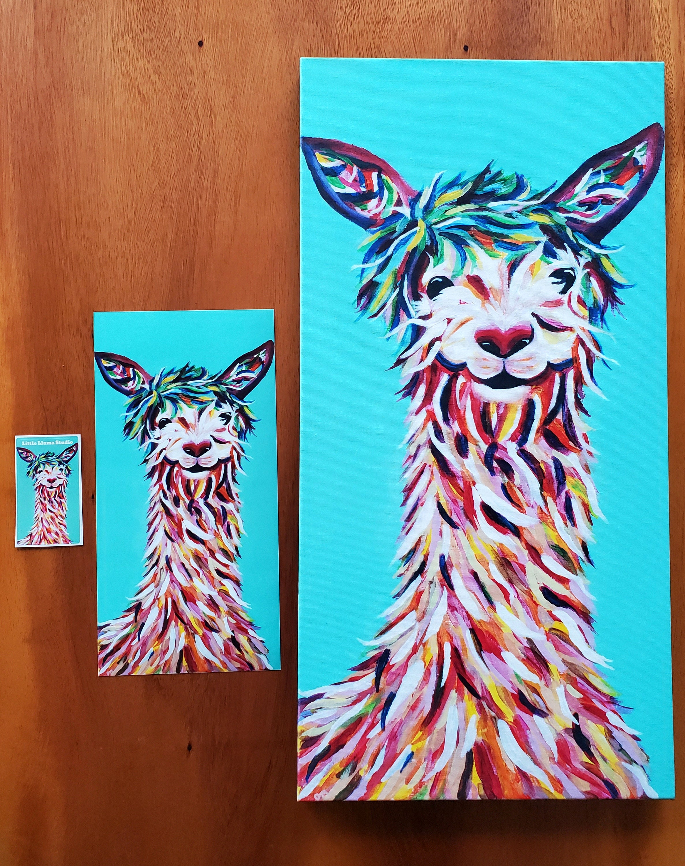 Framed Little Llama Studio Art Print, Framed Llama Art Print, Animal ...