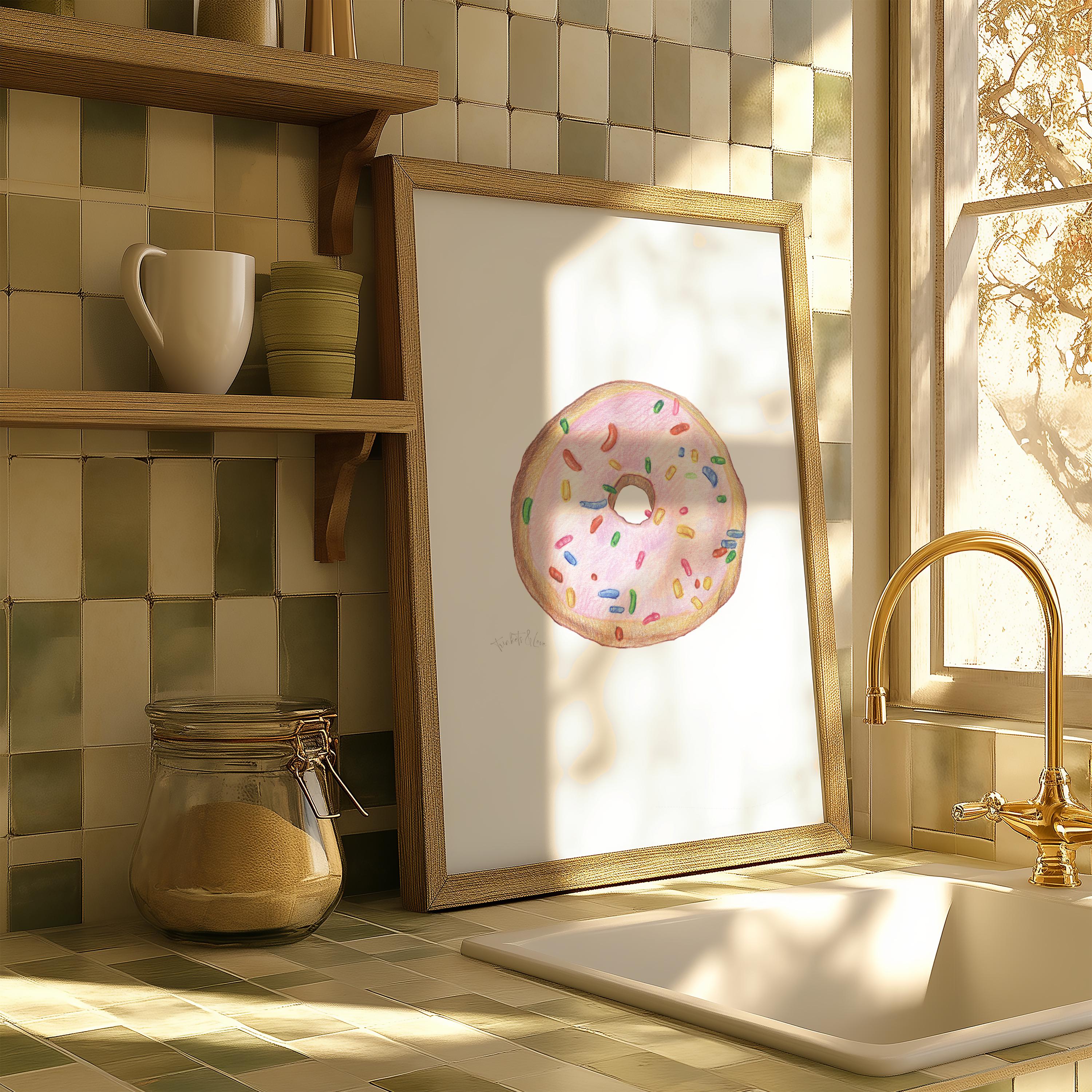 Donut Art Print, Doughnut Art Print, Donut Wall Art, Donut Art Print ...
