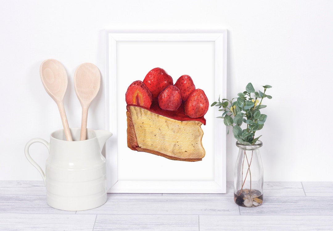 Strawberry Cheesecake Wall Art Print Great Mother's Day Present - Etsy