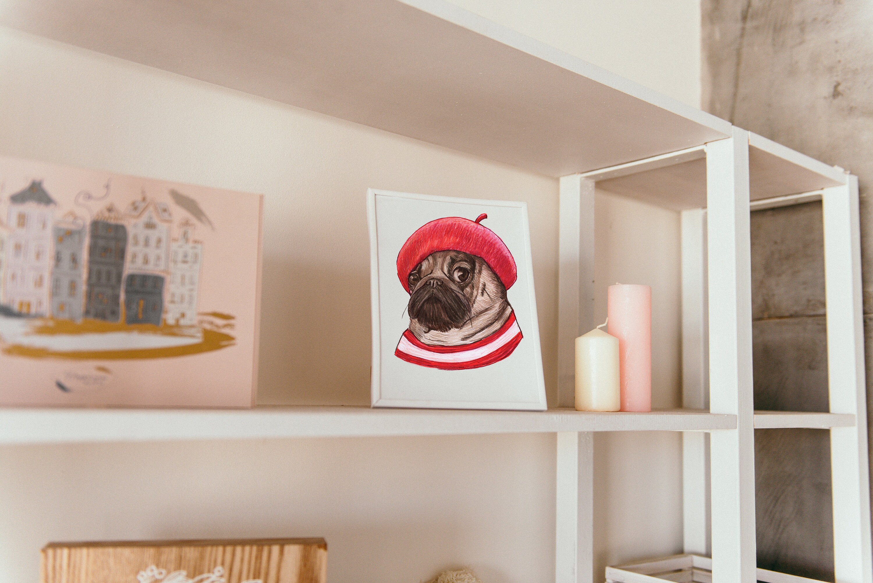 Art Print / Pug Drawing / Dog Drawing / Dog Art / Dog Lover Gift / Cute ...