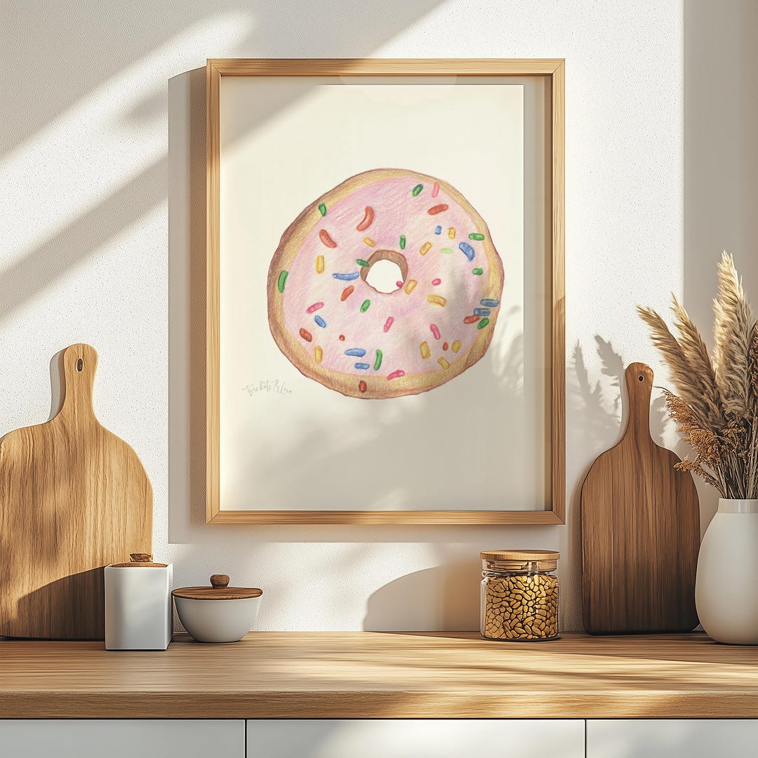 Donut Art Print, Doughnut Art Print, Donut Wall Art, Donut Art Print ...