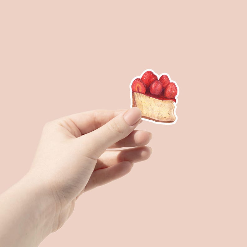 Cheesecake Sticker, Strawberry Cheesecake Sticker, Dessert Sticker ...