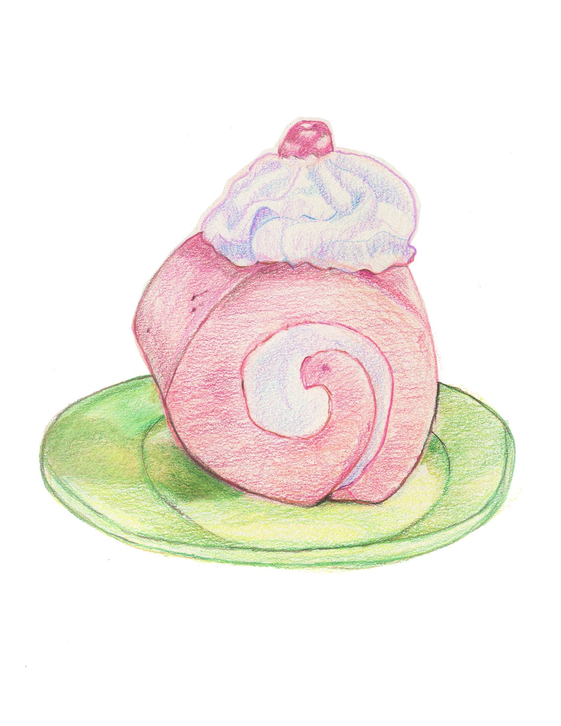 Swiss Roll Drawing Wall Art Print - Etsy UK