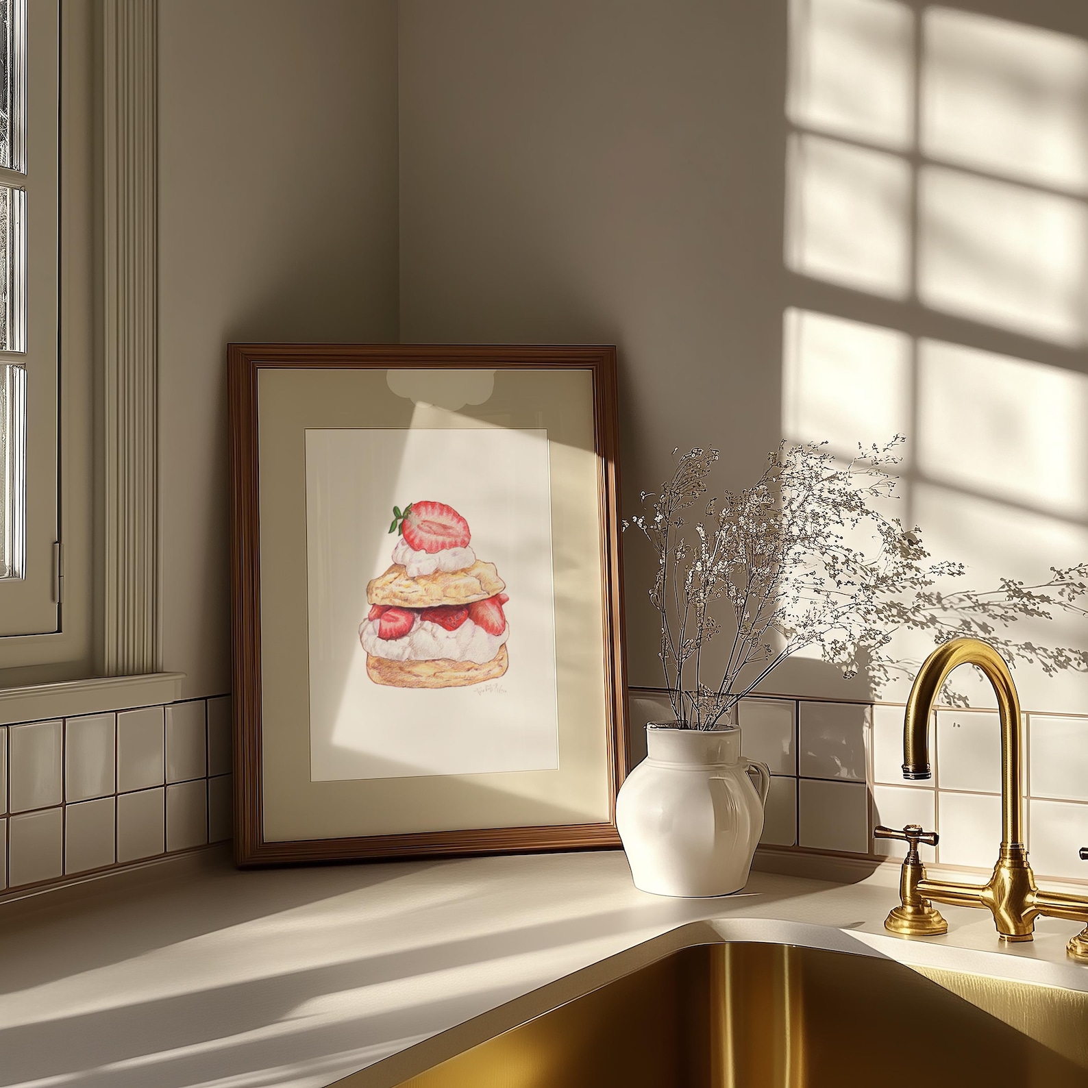 Strawberry Shortcake Art, American Food Poster, Strawberry Shortcake ...