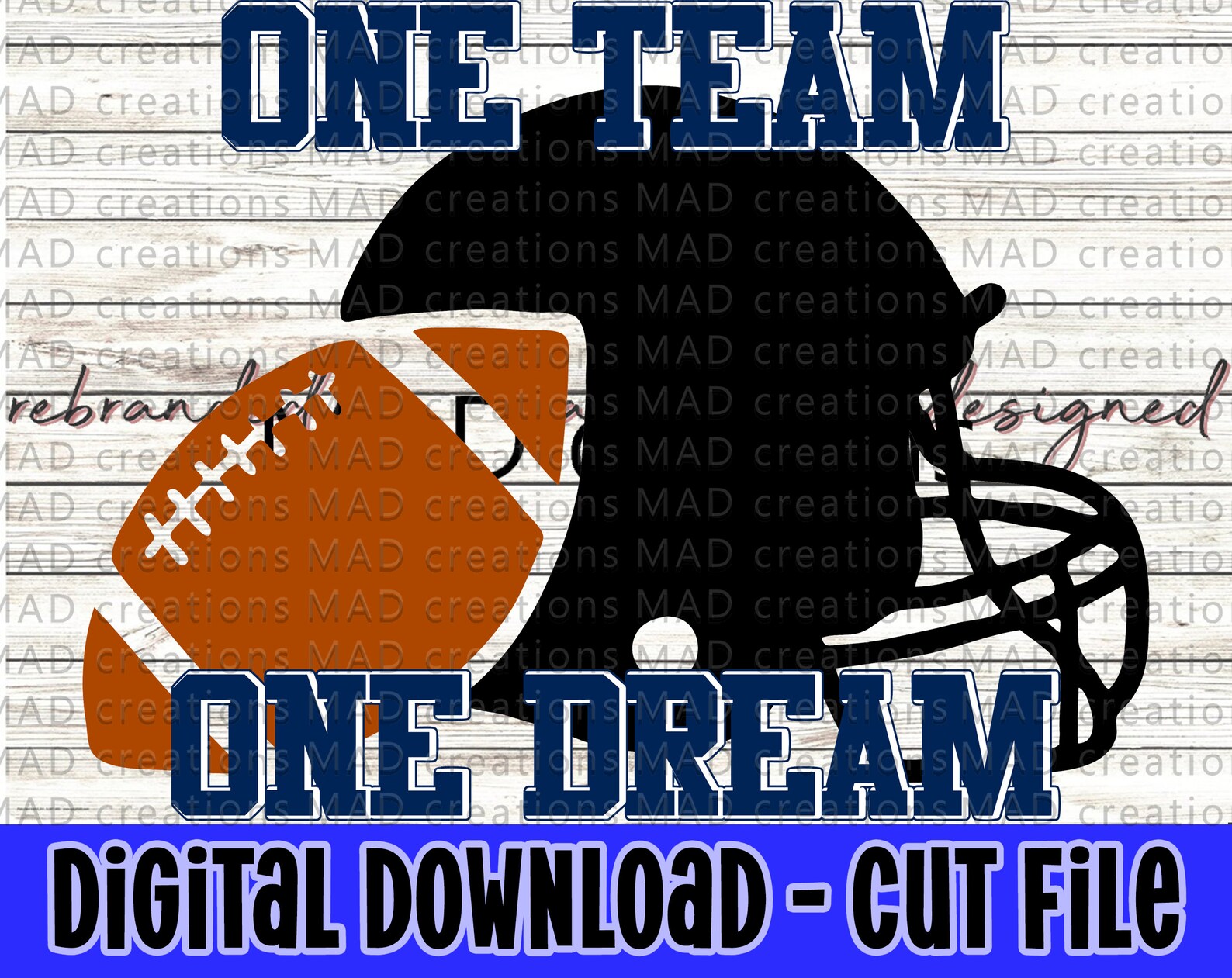 Football One Team One Dream SVG Cut Files for Vinyl - Etsy