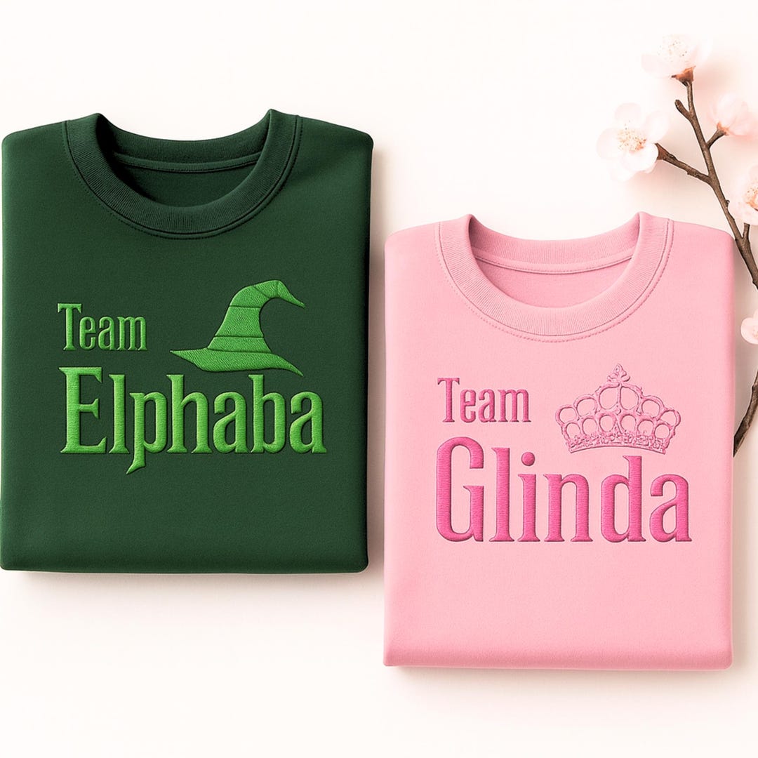 Wicked Embroidered Sweatshirt: Elphaba, Glinda, Musical Movie Merch - Etsy