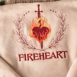 Fireheart Embroidered Sweatshirt: Throne of Glass Booktok Merch - Etsy