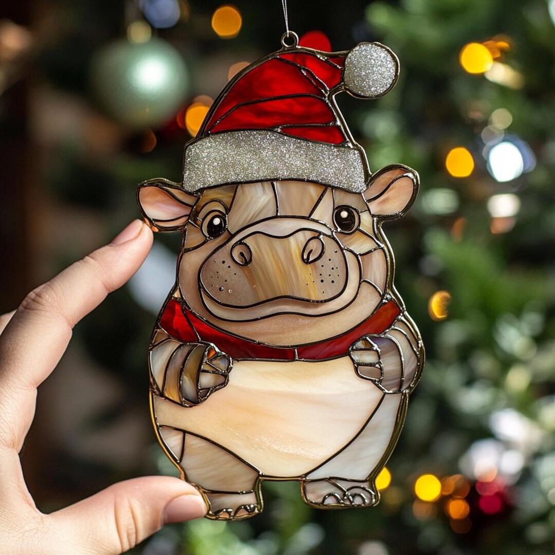 Moo Deng Glitter Acrylic Suncatcher, Moo Deng Fan, Moo Deng Acrylic ...