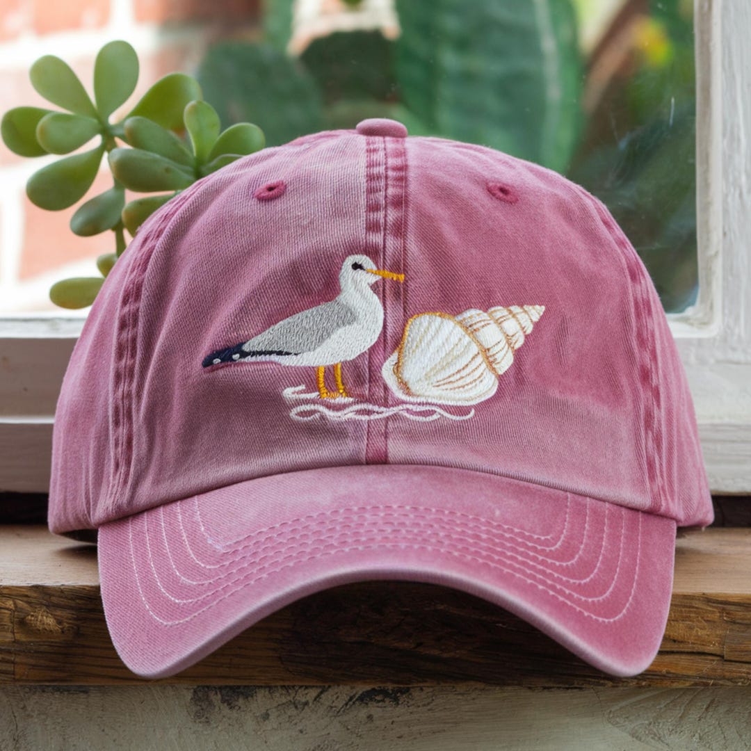 Embroidered Seagull Hat: Beachy Summer Cap - Etsy
